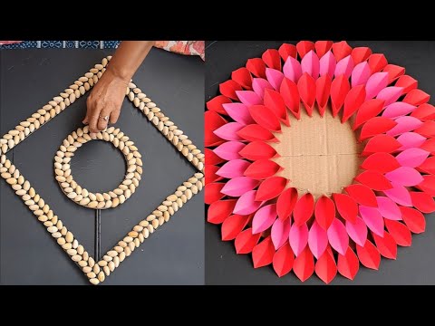 Amazing Home Decoration Ideas | Waste cardboard and pista shell using ...