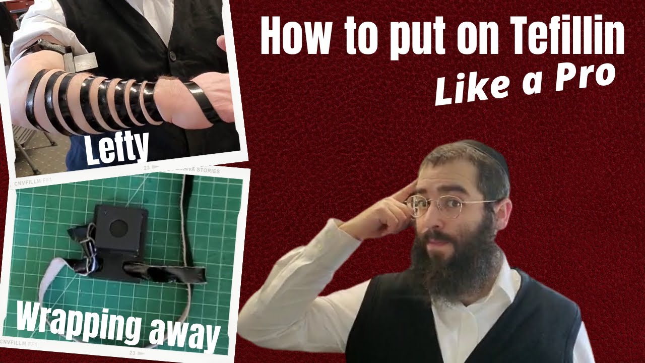 Tefillin for lefty wrapping outward (away) Guide how to put on Sefard ...