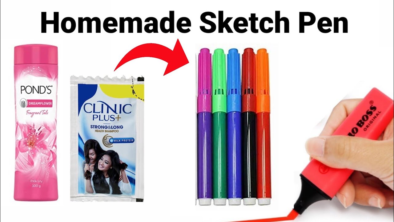 Normal Pen to Colour Pen/How to make Colour Pen/Homemade Colour marker ...