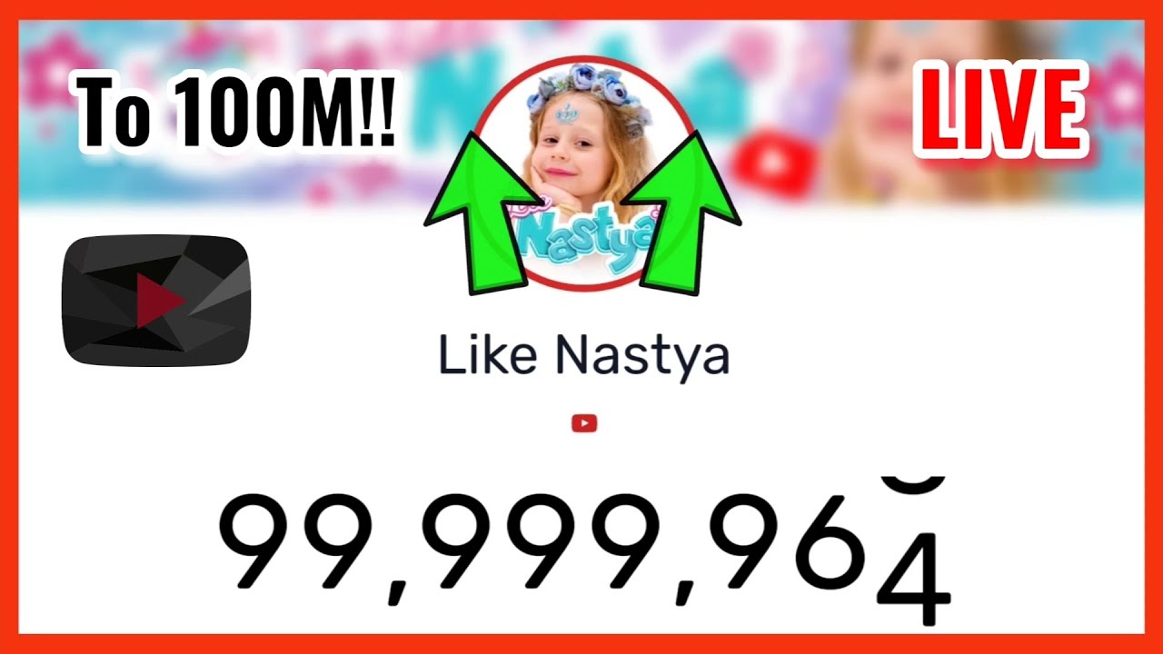 Like Nastya Hitting 100 Million Subscribers Live Sub Count Youtube
