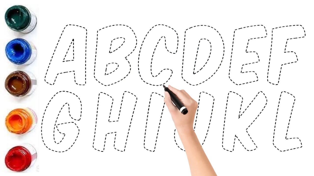 Let's Learn Alphabet ABCDEFGHIJKL For Kids / Easy Step by Step Drawing ...