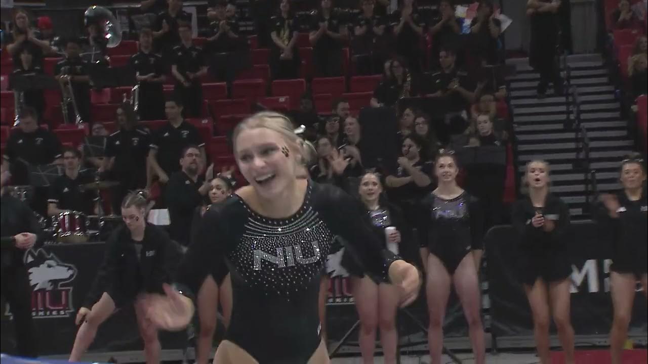 NIU Gymnastics Tri-Meet Highlights vs EMU and CMU (1-28-24) - YouTube