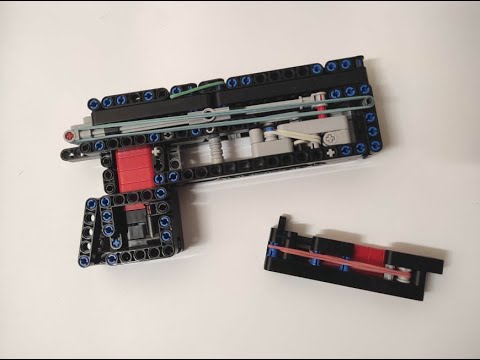 working 3 wide semi-auto brickshooter lego pistol tutorial - YouTube