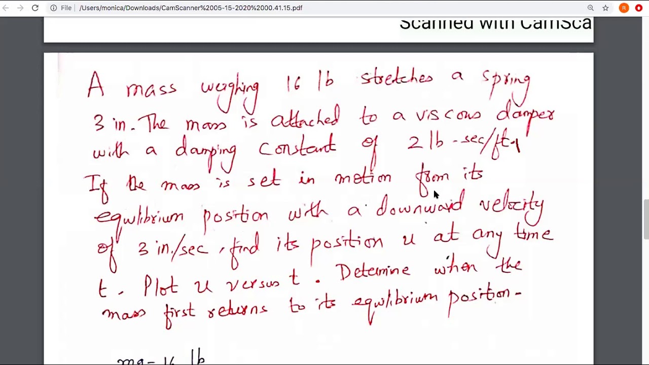 spring mass application-2 - YouTube