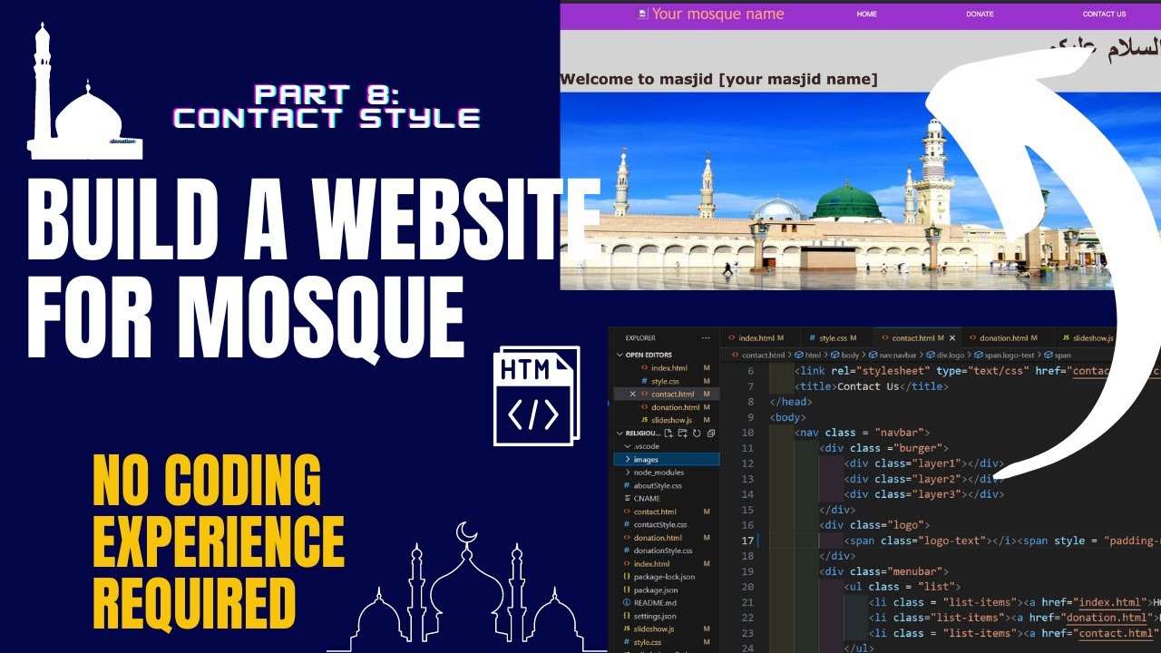 How To Build A Website For Your Mosque Tutorial | PART 8: Contact Style ...
