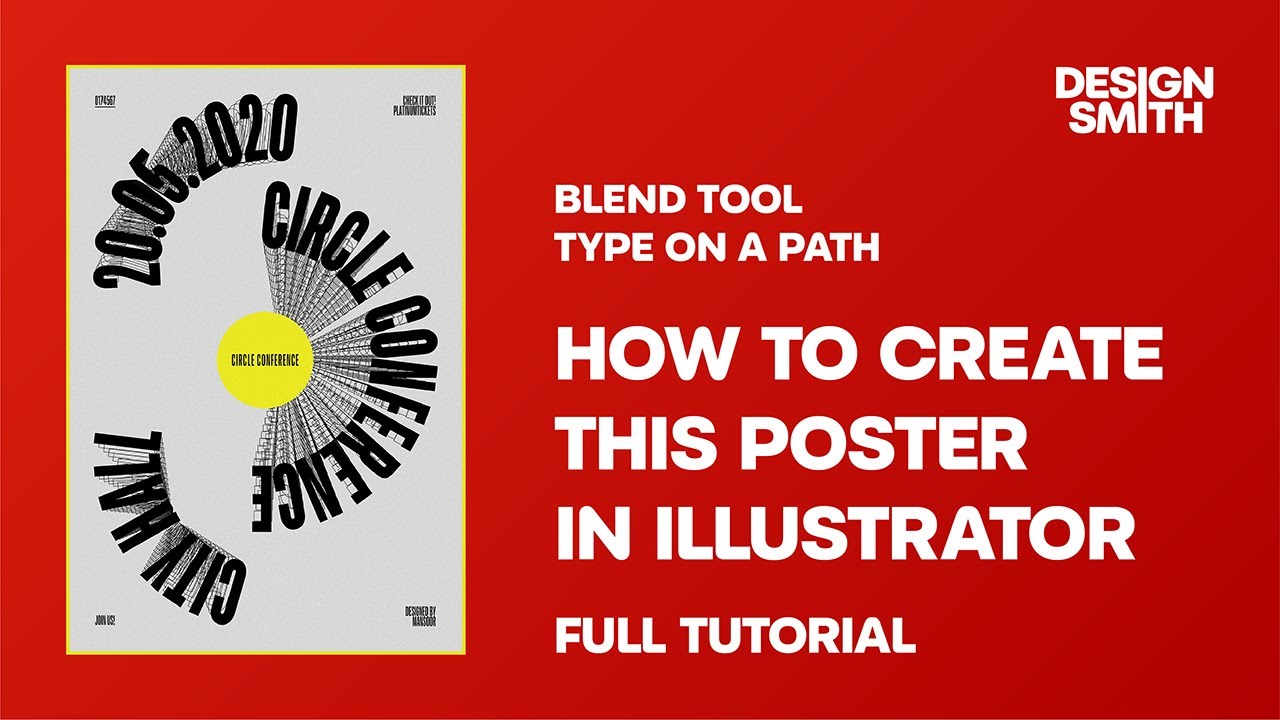 How to Use Blend Tool and Type on a Path in Illustrator - YouTube