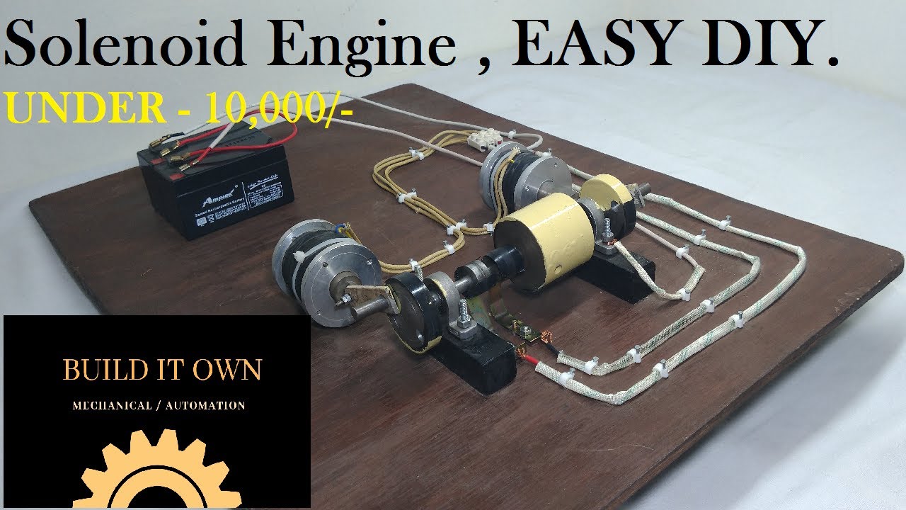 Solenoid Engine l EASY DIY Project l Final Year Project l simple , low ...