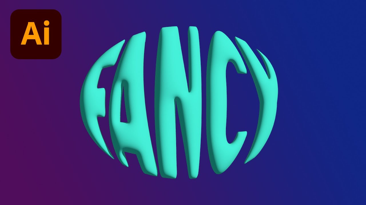 3D text wrap effect | Adobe illustrator - YouTube