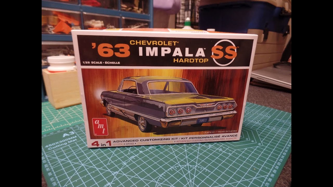 1963 Impala Unboxing AMT 1/25 Scale Model Car Kit - YouTube