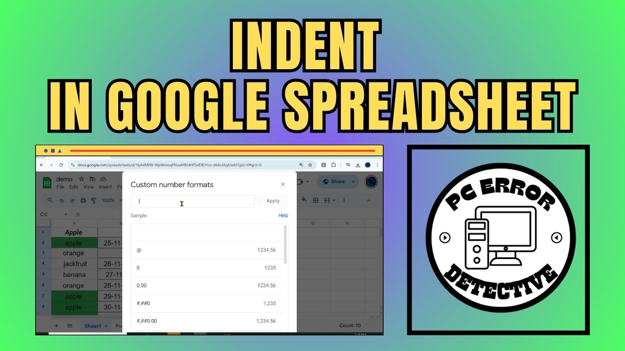 How to Indent in Google Spreadsheet - YouTube