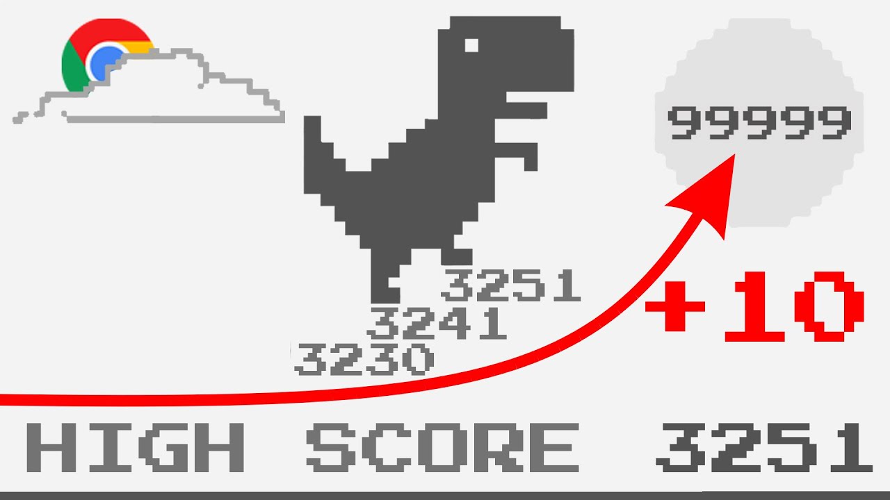 My Dinosaur Has Shortened The Distance To The 99999 In Dino T-Rex Game ...