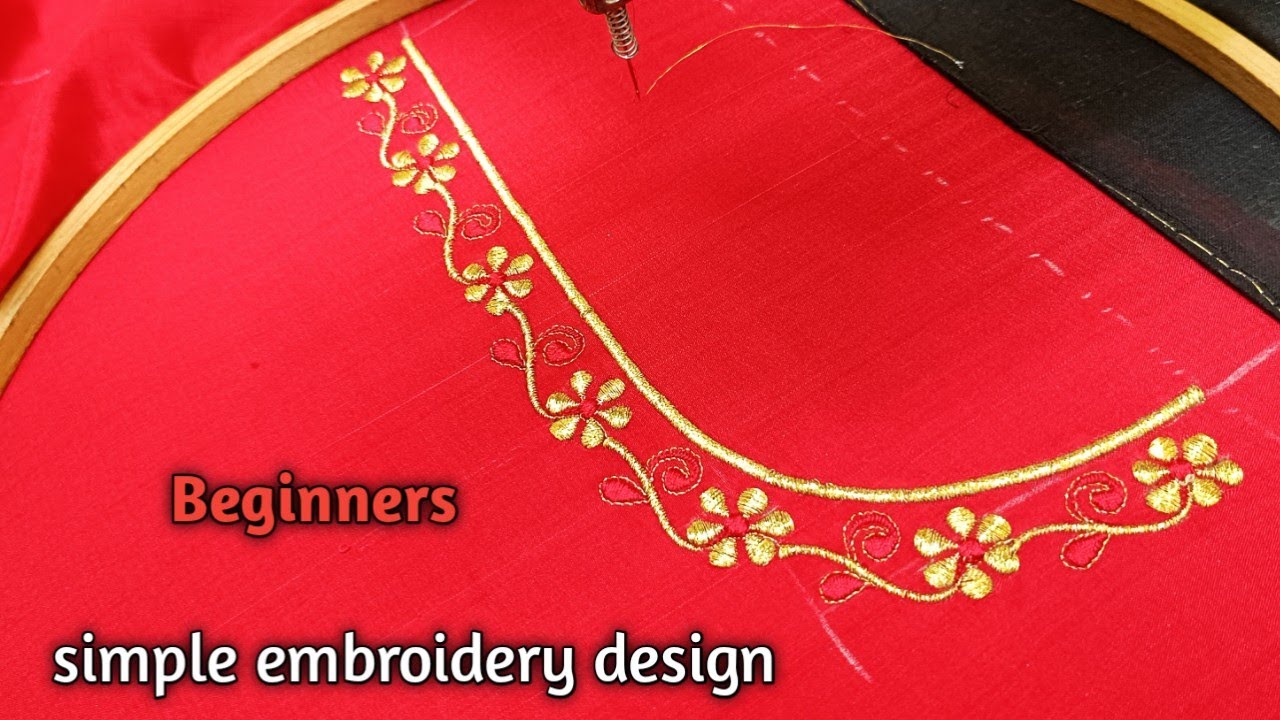 embroidery machine for beginners | saree blouse | simple embroidery ...