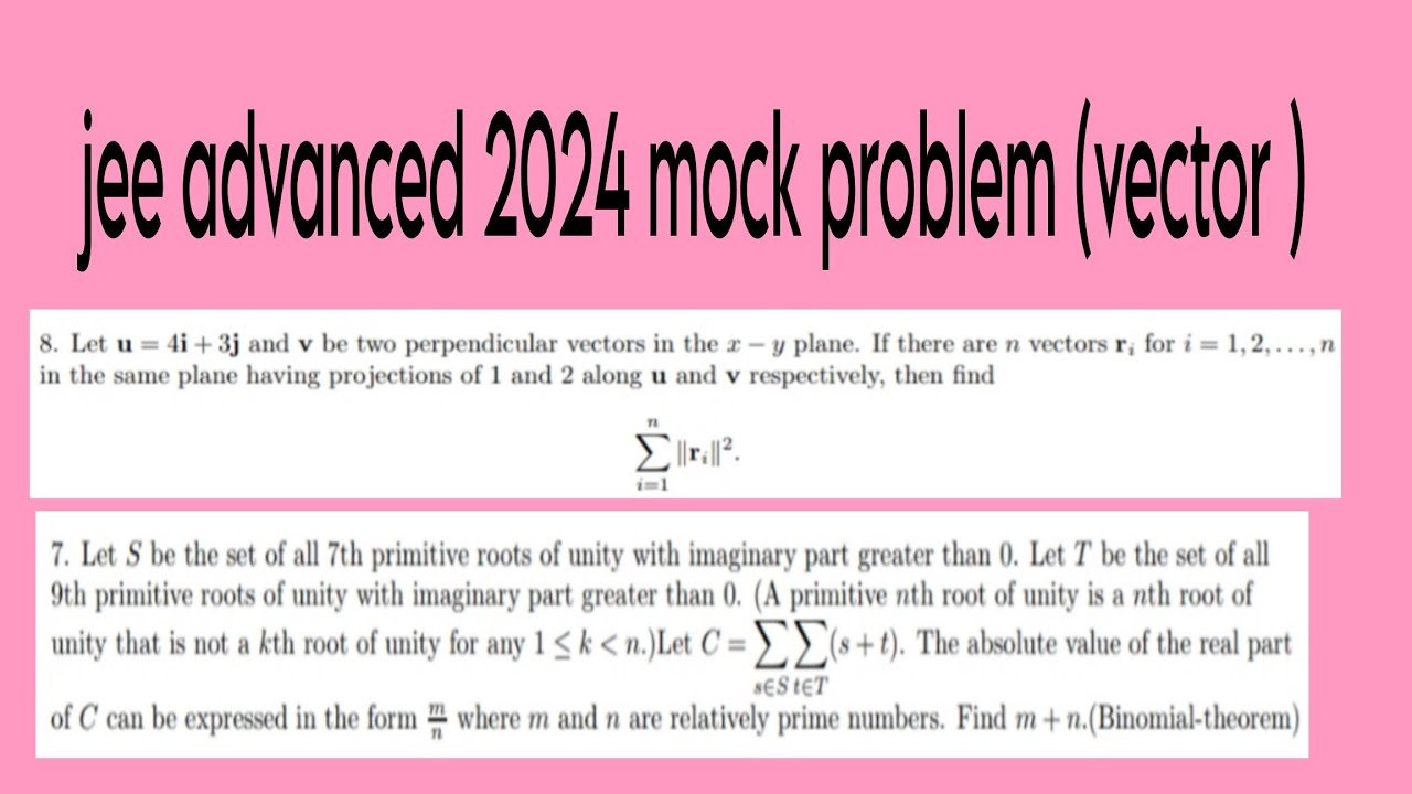 jee advanced hard problem #complex numbers jee advanced#vector jee advanced problems - YouTube
