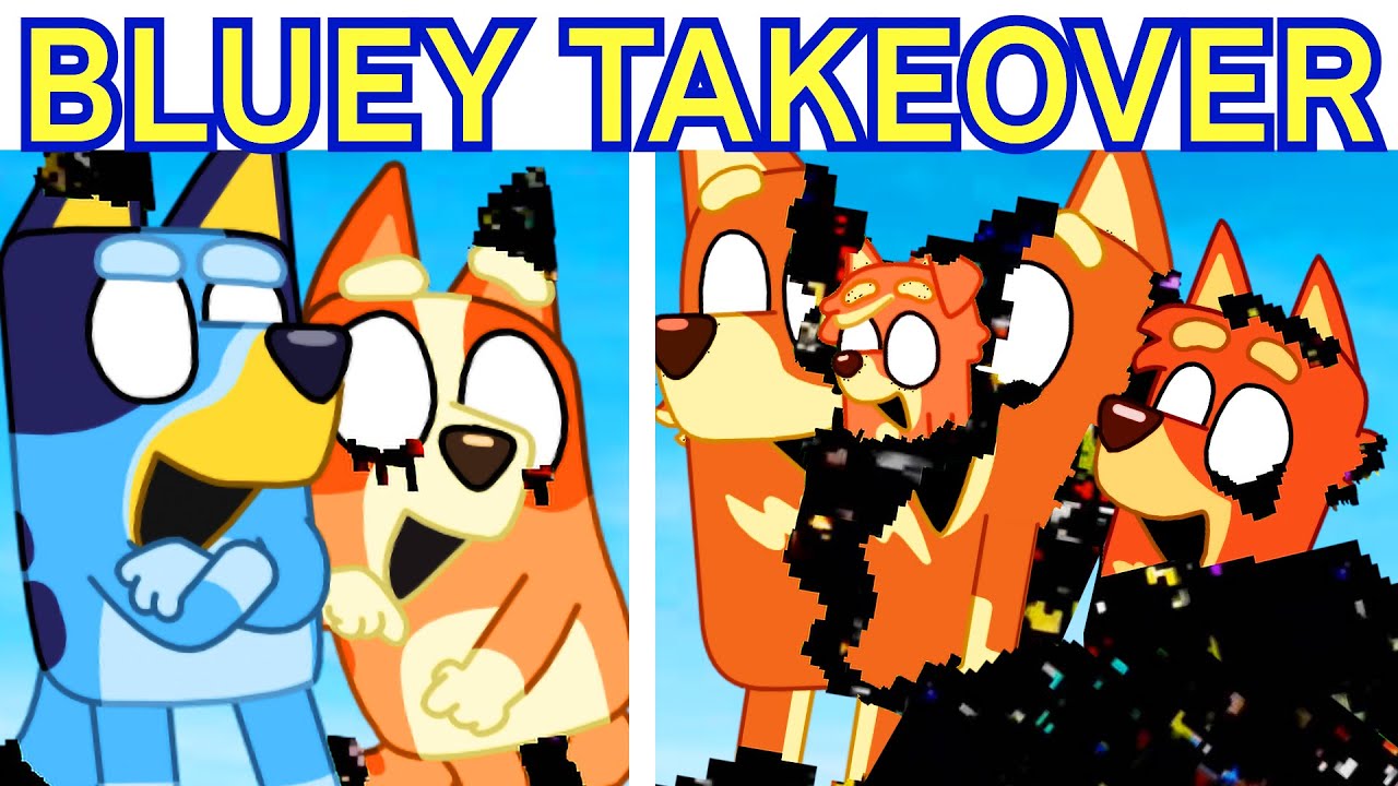 FNF BLUEY x DARKNESS TAKEOVER ALL PHASES (PIBBY BLUEY CORRUPTED ...