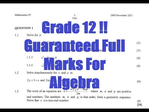 Matric/grade 12 November 2021 Math Paper 1 Past Paper Question 1 ...