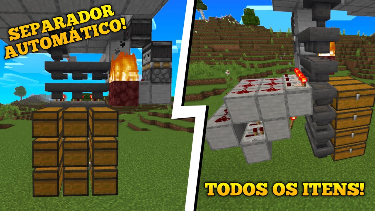 COMO FAZER UM SEPARADOR DE ITENS NO MINECRAFT RÁPIDO E FÁCIL! - YouTube