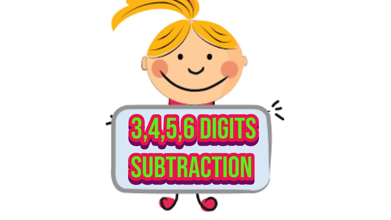 3,4,5,6 digits subtraction || very easy learning for kids || Fatima ...