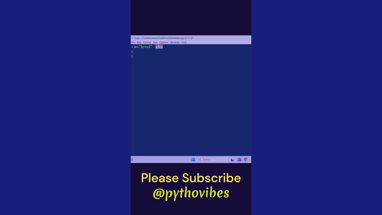 Palindrome String Python Interview Coding Programming Question Shorts Computer Code