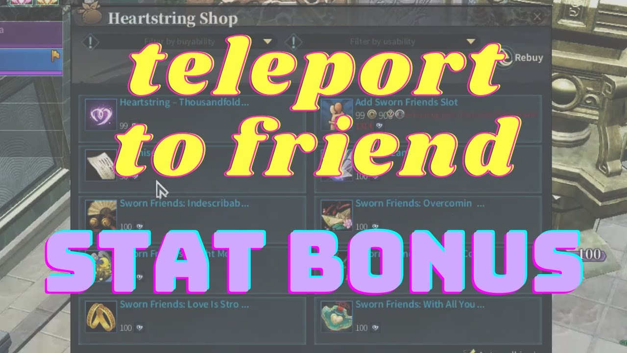 Sworn Friends guide - teleport to friend, stat boost, level friendship ...