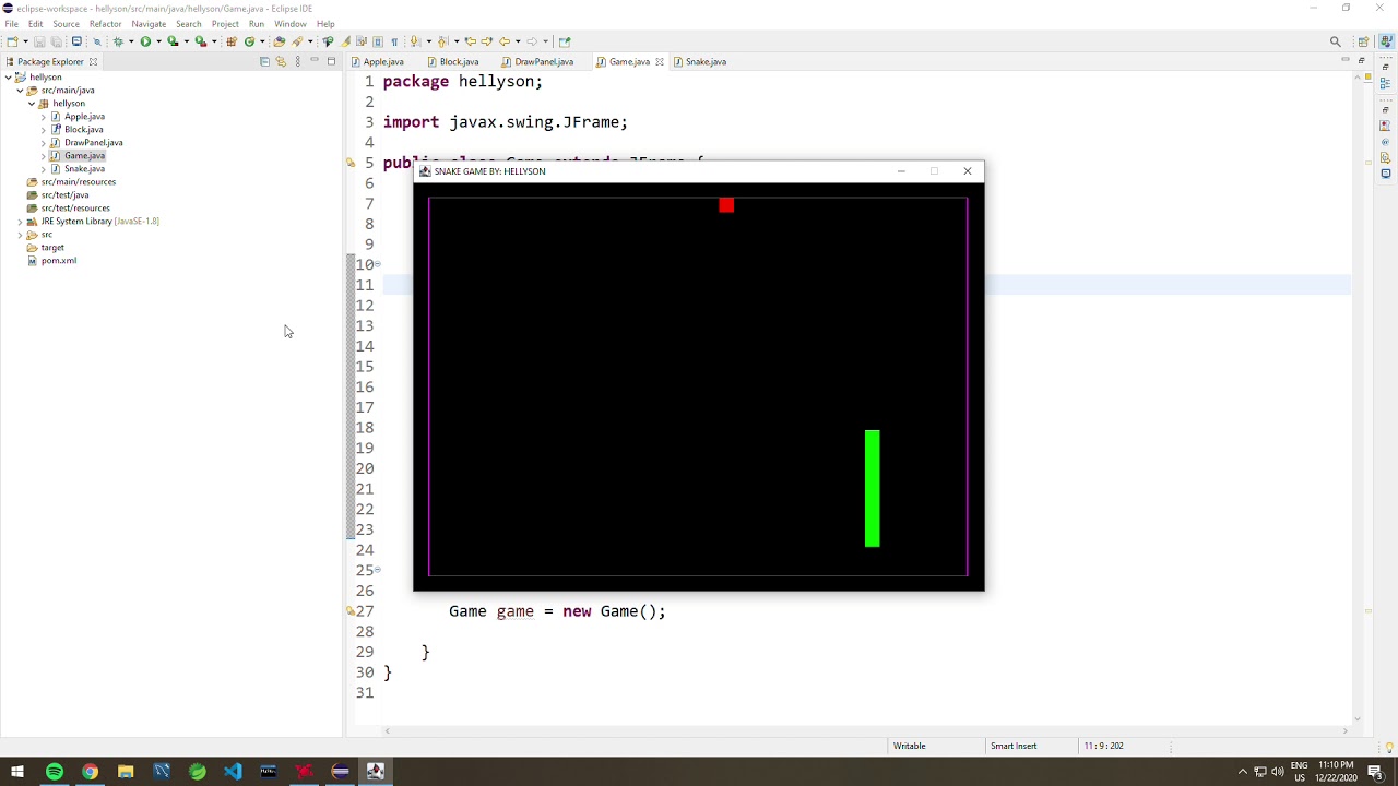 Jogo da cobrinha SIMPLES em Java - YouTube