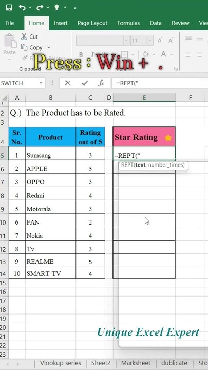 How To ⭐star Rating In Excel 🤯🔥 Shorts Excel Exceltips Youtube