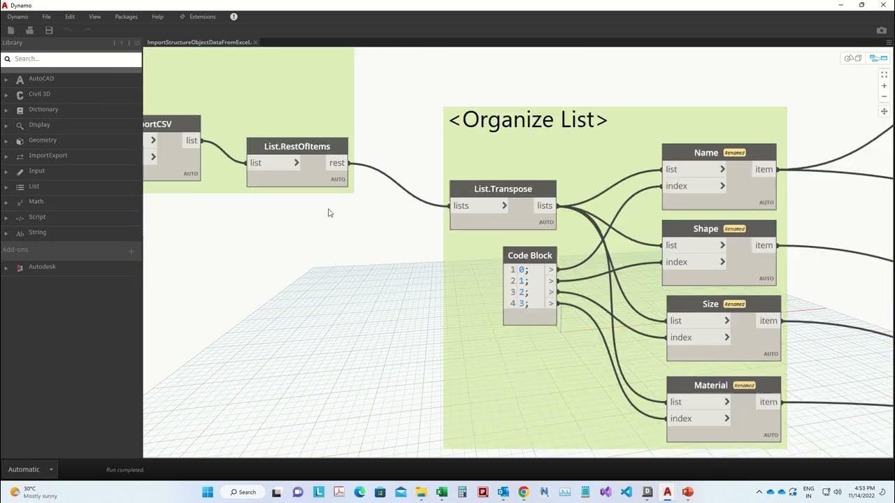 Dynamo for Civil 3D: Property Set Values From Excel - YouTube