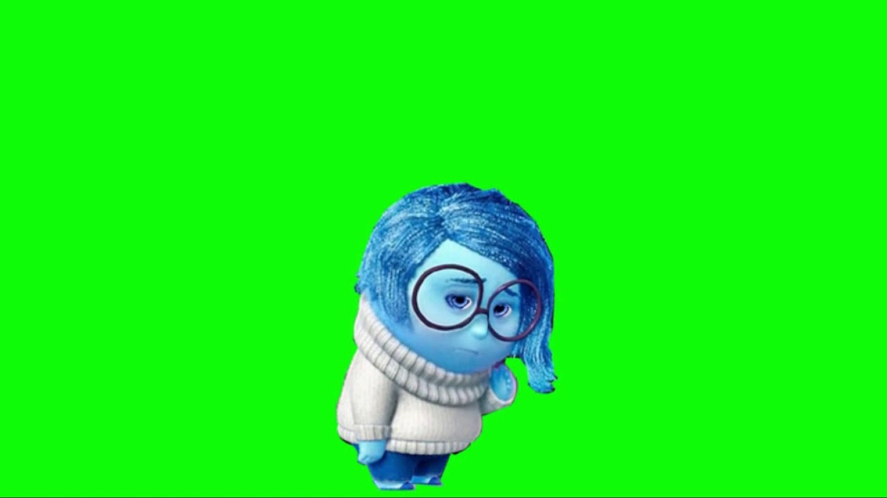 Disney Sadness Character of Inside Out Green Screen Video - YouTube