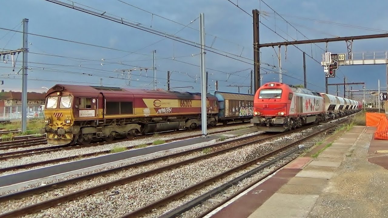 Trains de FRET Gare de JUVISY - YouTube