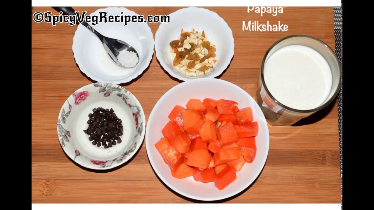 papaya shake | Papaya shake recipe | papaya smoothie | Papaya milkshake ...