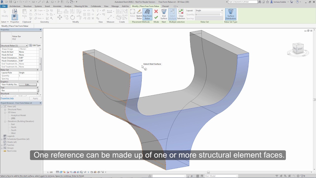 Autodesk revit 2018 1 whats new video free form rebar distribution ...