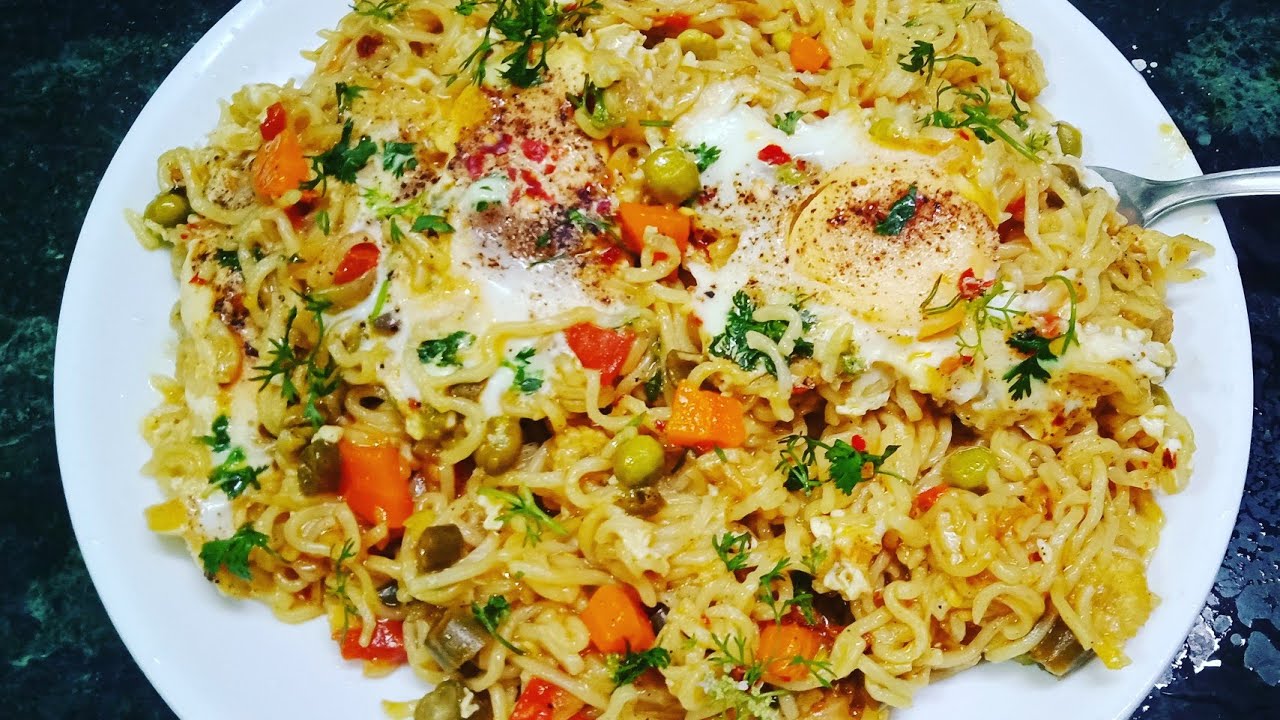Anda maggi // maggi biryani // maggi noodles // egg drop maggi - YouTube