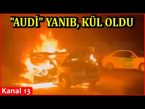 Bakıda maşın YANDI: YARARSIZ HALA DÜŞDÜ - VİDEO