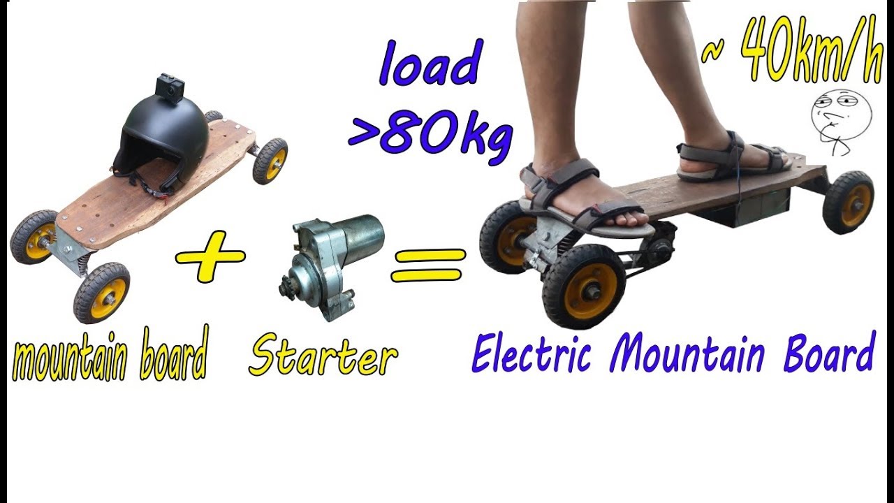 DIY Electric Mountain Board with Starter - YouTube