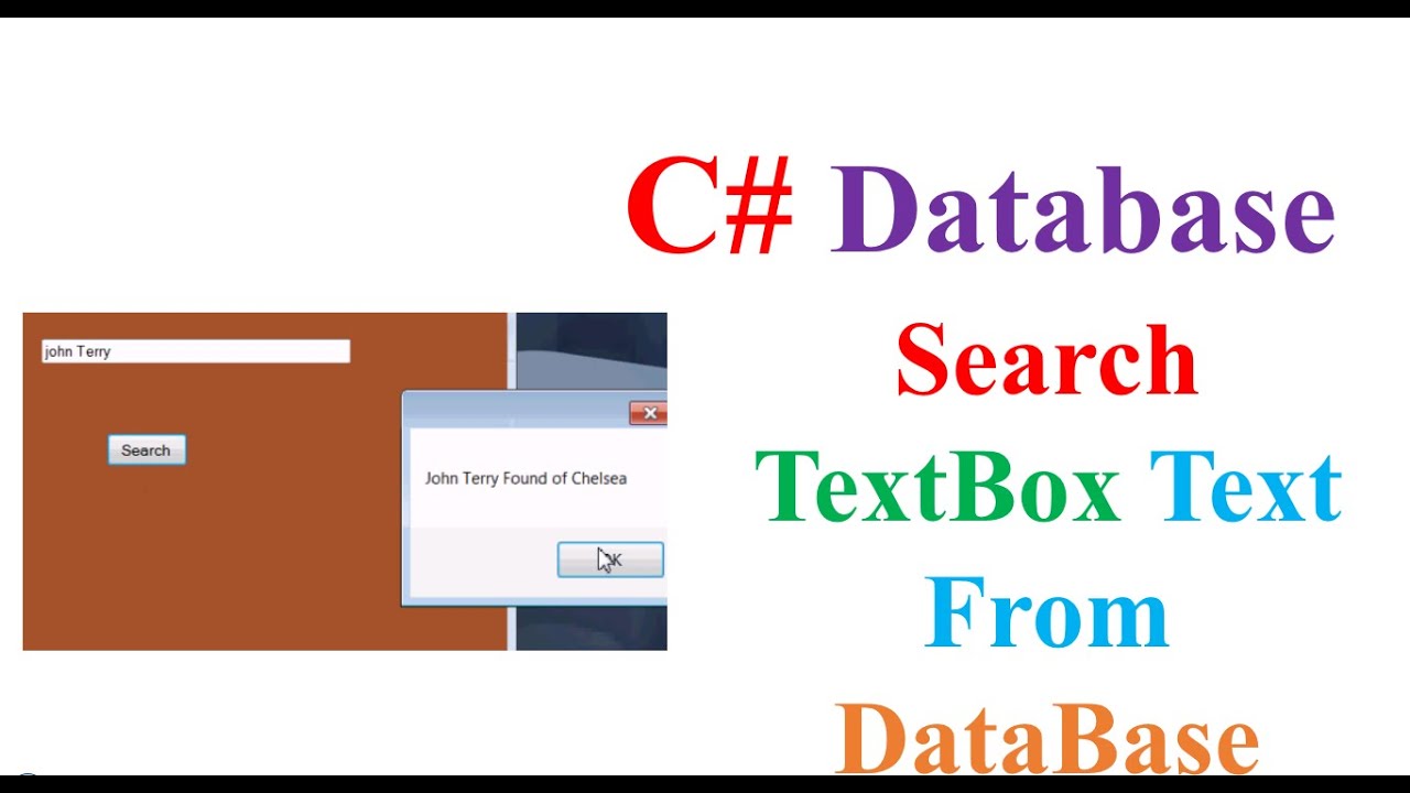 C Mysql Datagridview Search Database Records Youtube