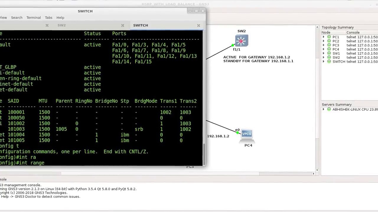 HSRP CONFIGURATION WITH LOAD BALANCING - YouTube