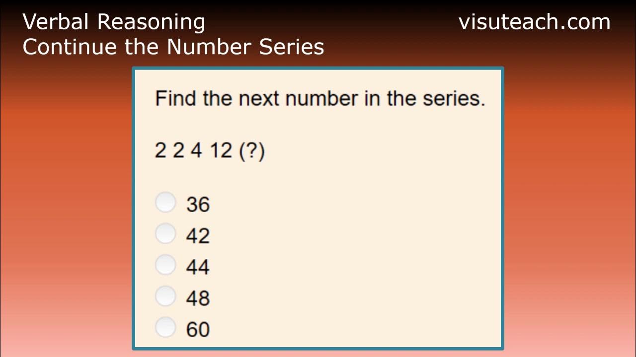 Verbal Reasoning 11+ Complete the Number Series - YouTube