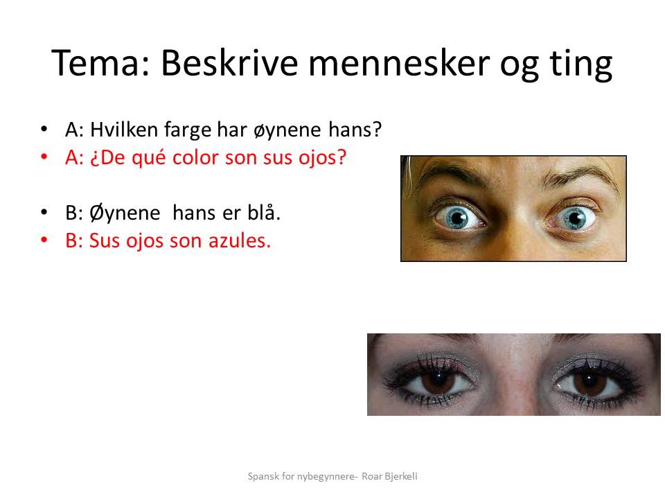 Spansk Beskrive mennesker og ting - YouTube