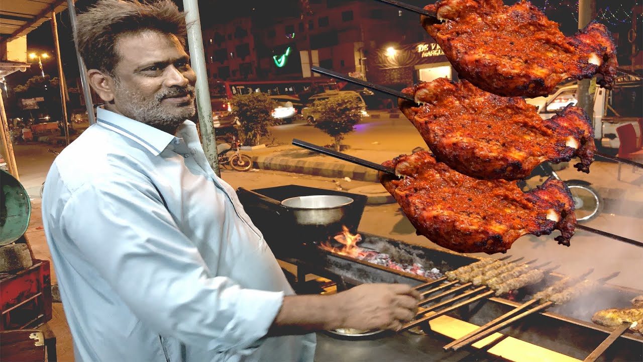 Famous Chicken BBQ & Beef Kabab in Karachi | Pakistani Street Beef ...