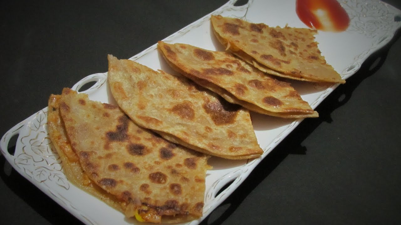 Pizza Paratha | Stuffed Vegetable Cheese Paratha | Step by Step Recipe ...