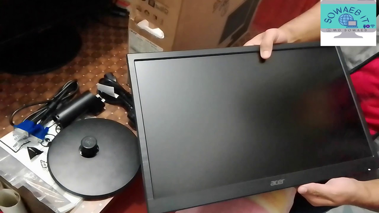How to unbox an acer monitor 19 inches - YouTube