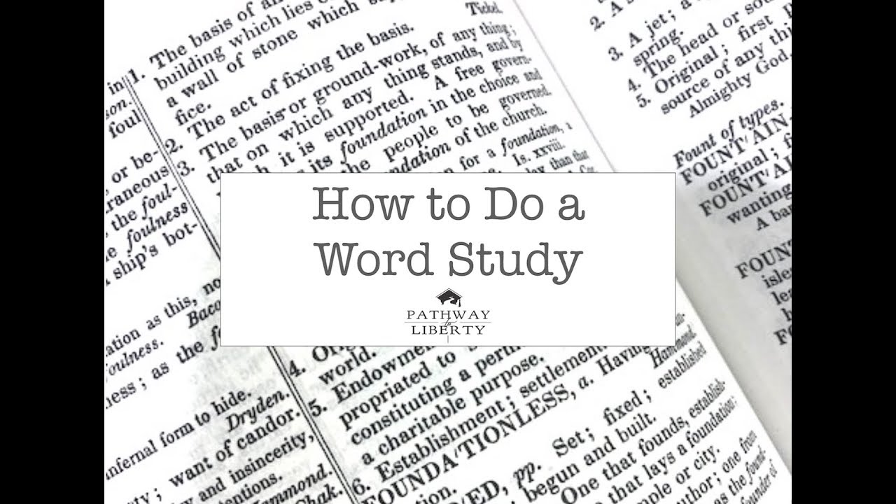 How to do a Word Study - YouTube