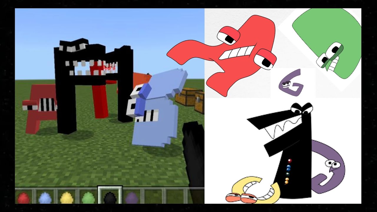 Minecraft game Alphabet Lore vs Real Alphabet Lore - YouTube