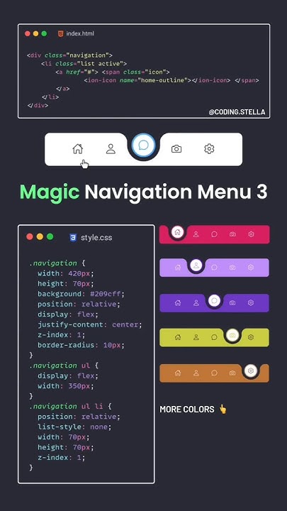 Magic Navigation Menu Indicator with HTML & CSS #shortvideo #viral #shortsvideo - YouTube