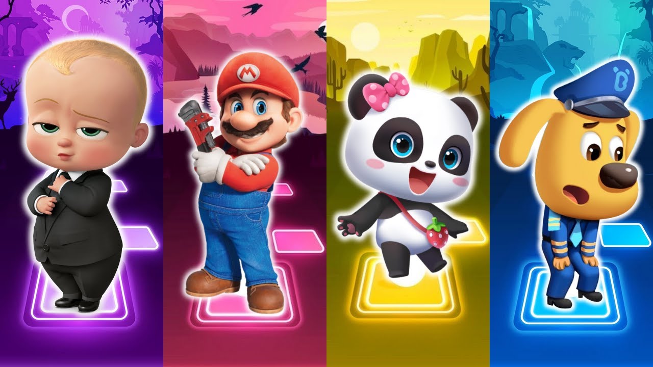 The Boss Baby - Super Mario - Baby Bus - Sheriff Labrador - Tiles Hop ...