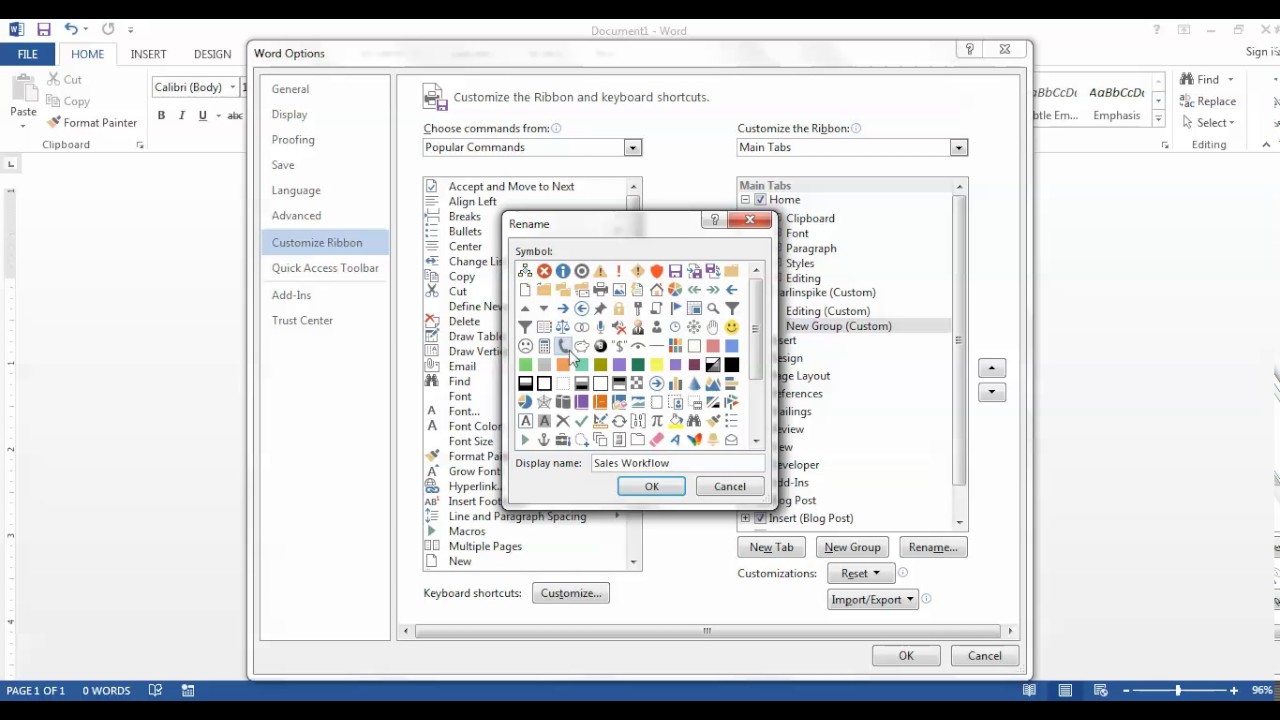 Customizing The Ribbon in Office 2013 - YouTube