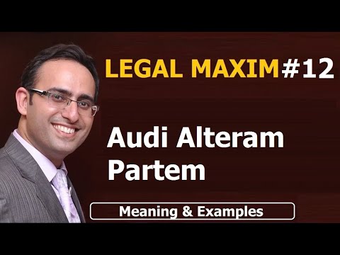 LATIN MAXIM -12 | Audi Alteram Partem | LEGAL MAXIM -12 | Meaning ...