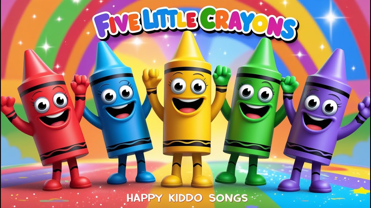 Five Little Crayons – Fun Colors Song for Kids | Happy Kiddo Songs ...