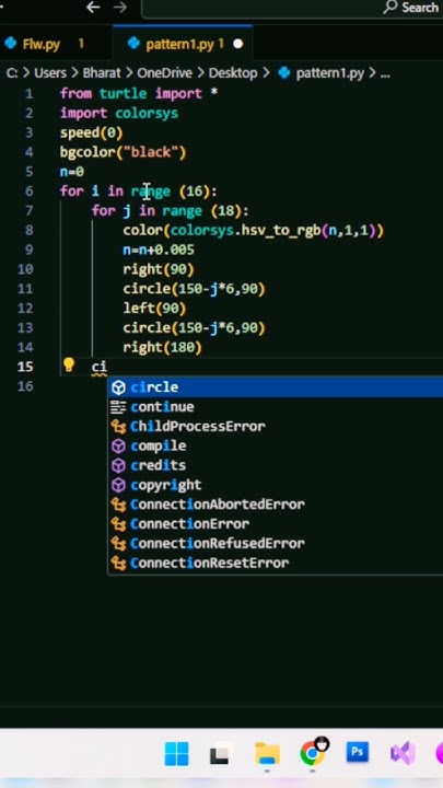 🫣 Learn Python Turtle Graphics: Pattern Creation - Part 4 | #shorts | #shortsvideo ...