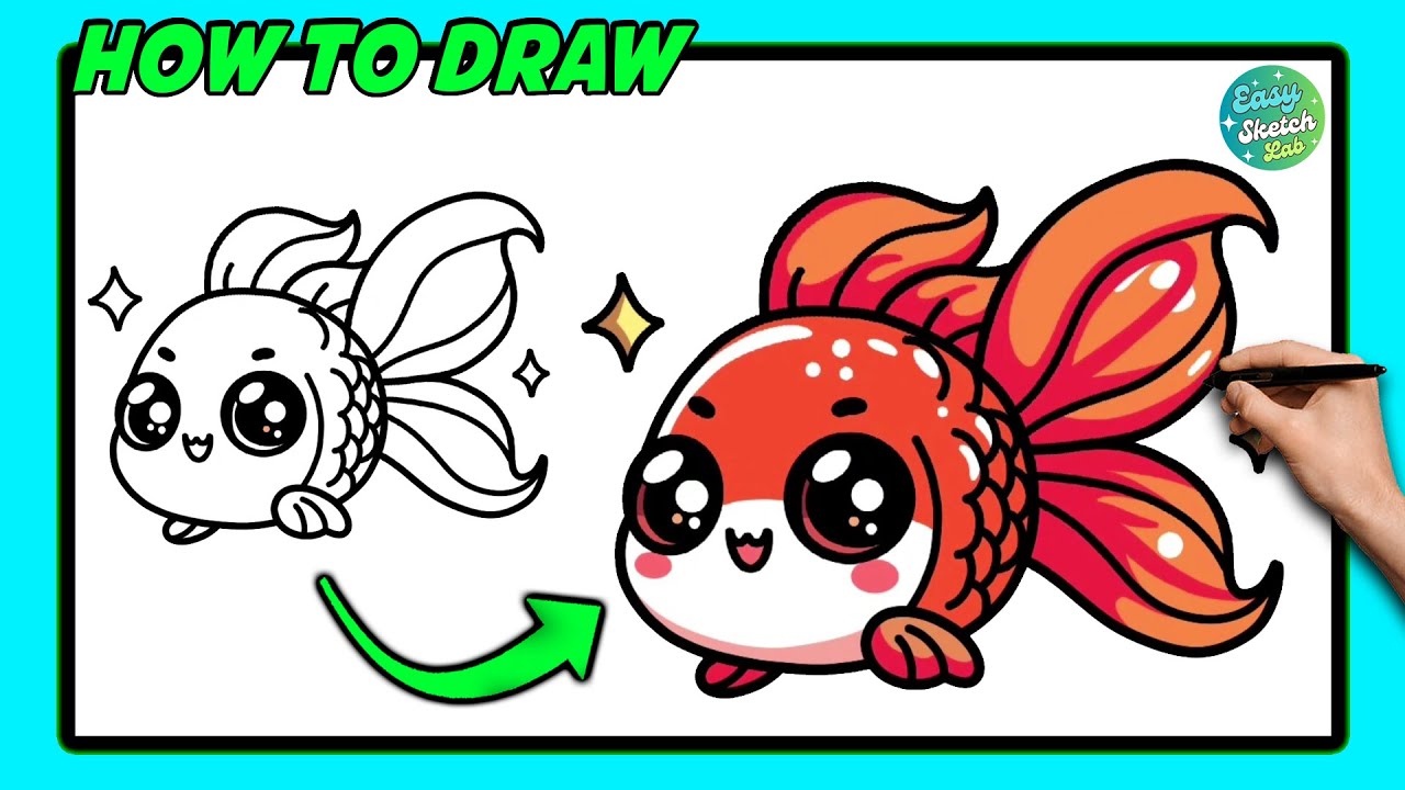 How to Draw Cute FISH ! Step-by-step Tutorial - YouTube