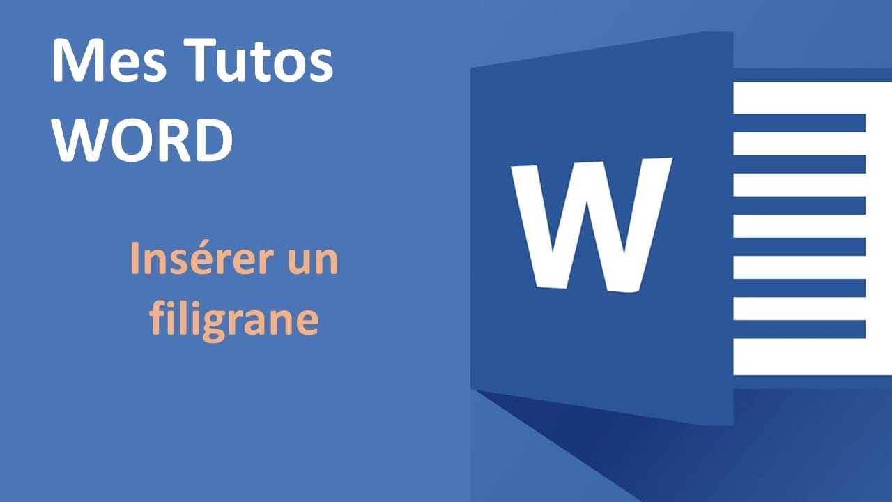 WORD Insérer un filigrane - YouTube